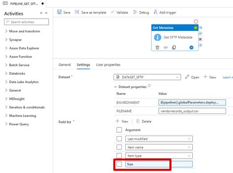Adf Get Metadata Activity File Size Option Not Visible In Case Of Binary Data Set Microsoft Qanda