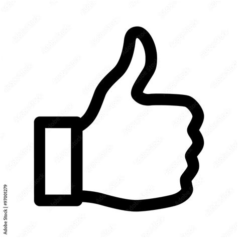 Thumbs Up Line Art Icon For Apps And Websites Stock Vector Adobe Stock