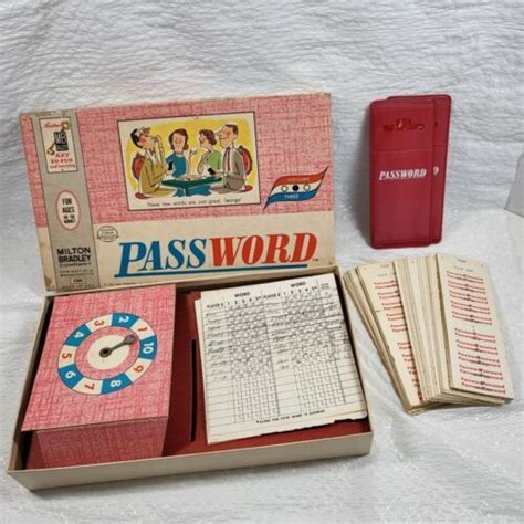 Vintage Password Board Game 1963 With Box By Milton Bradley 4563023052