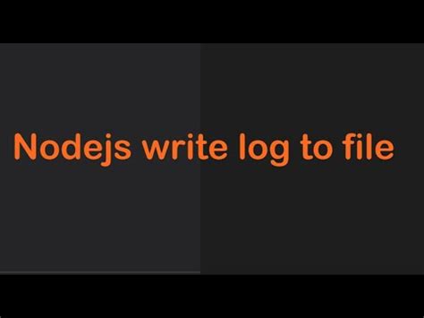 Nodejs Write Log To File Series Social Media REST API NODE JS 6 ANONYSTICK YouTube