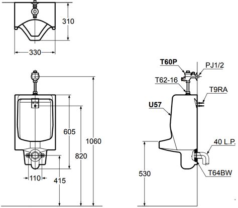 U57w F โถปัสสาวะชาย Toto