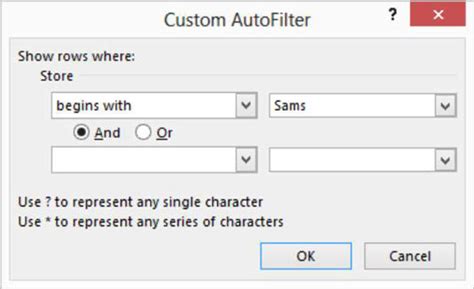 How To Use The Custom Autofilter On An Excel Table Dummies