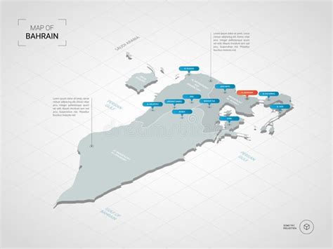 Vector Map Of Bahrain High Detailed Country Map With Division Cities
