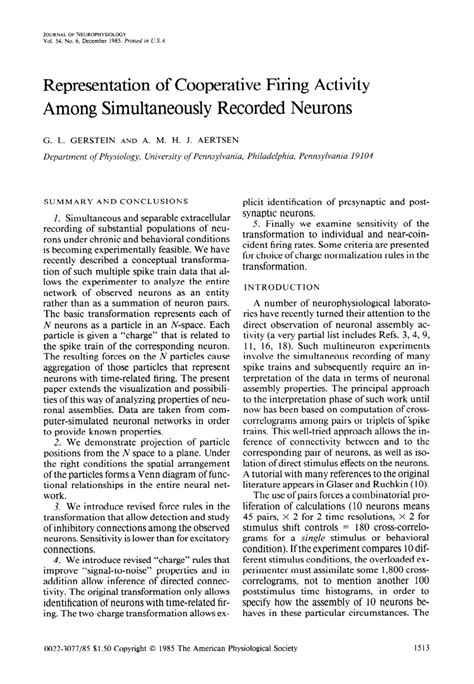 Pdf Representation Of Cooperative Firing Activity Among