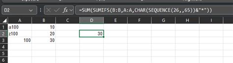 Excel Sumifs Formula With Condition Where First Character Of Criteriarange Is Letter A Z