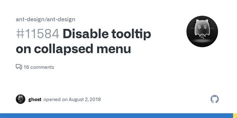 Disable Tooltip On Collapsed Menu · Issue 11584 · Ant Designant