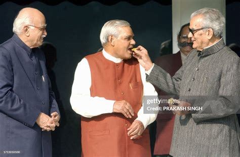 Indian Prime Minister Atal Behari Vajpayee Is Fed Sweets By Indian News Photo Getty Images