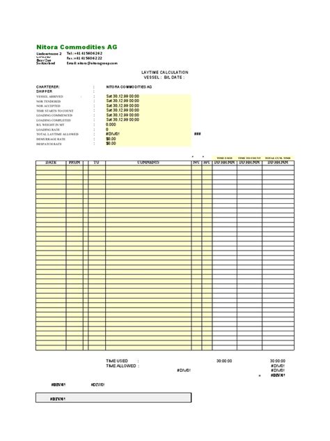 Laytime Calculation For Cargo Vessel With Incomplete Data Pdf