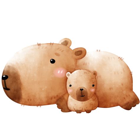 Free Cute Capybara Capybara Illustration Watercolor Capybara Happy