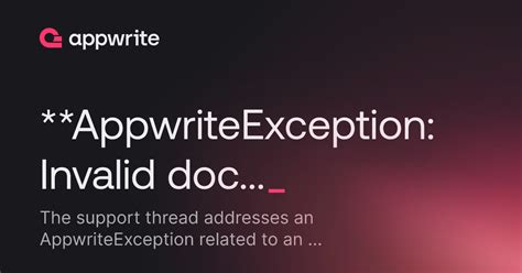 Appwriteexception Invalid Document Structure Attribute Tenant