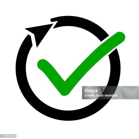 Rotating Arrow And Check Mark Progress Vector Stock Illustration Download Image Now Accuracy