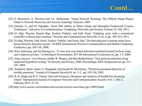 Detection Of Idle Stealth Port Scan Attack In Network Intrusion Detection System Using Snort Ppt