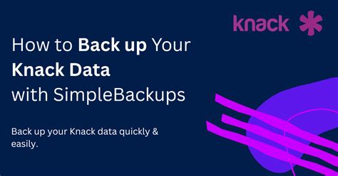 how to back up your knack data