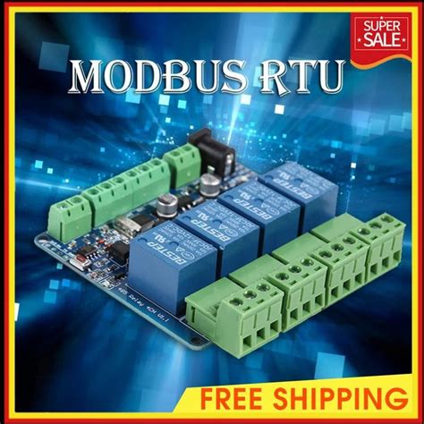 Modbus Rtu 4 Way Relay Module Ttlrs485 Interface Communication With Indicators Eur 951