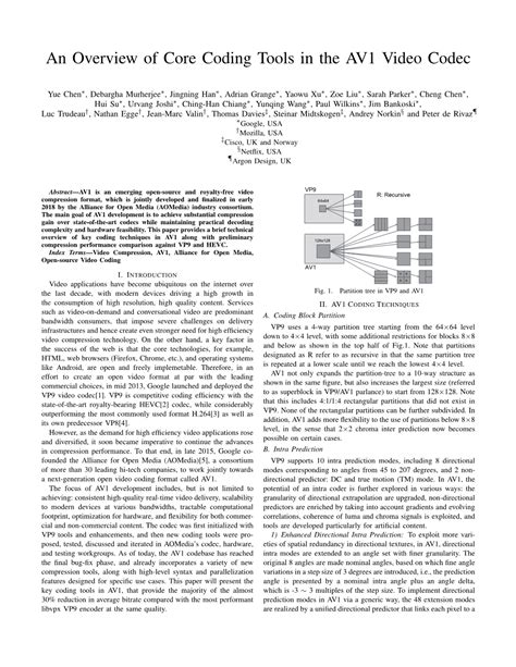 An Overview Of Core Coding Tools In The Av1 Video Codec Docslib