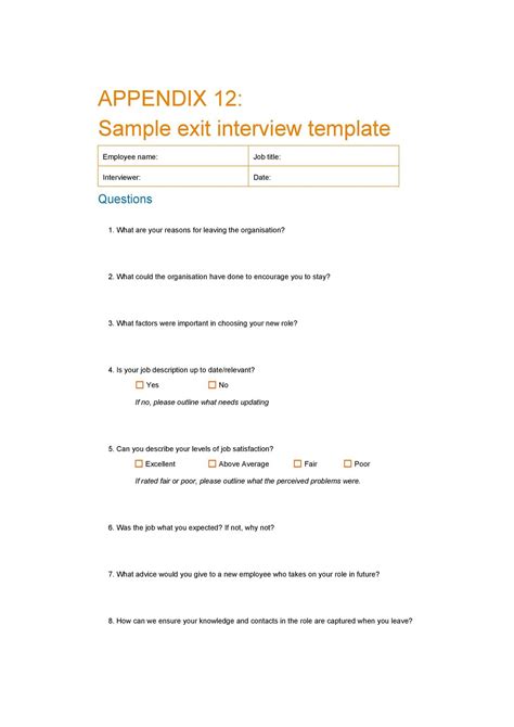 10 Editable Exit Interview Summary Report Template Docx Tacitproject