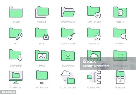 폴더 줄 아이콘입니다 벡터 그림에는 아이콘 파일 복사 지우기 다운로드 네트워크 잠금 문서 컴퓨터 카탈로그에 대한 개요 그림 검색