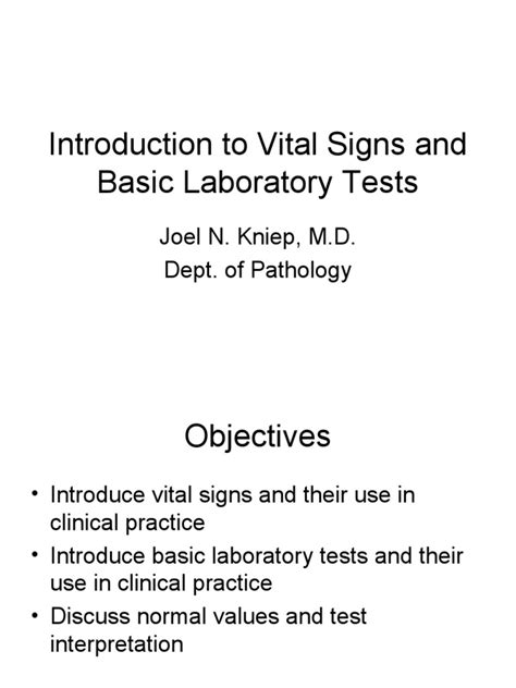 Introduction To Laboratory Tests Handout Version Pdf