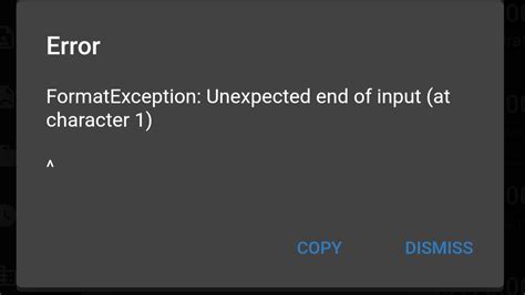 Formatexception Syntaxerror Unexpected End Of Json Input · Issue