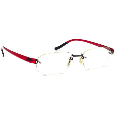 Kazuo Kawasaki Eyeglasses Mp 705 57 Dark Chromeruby Rimless Frame