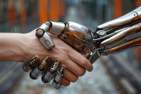 Premium Photo Humanrobot Workplace Alliance