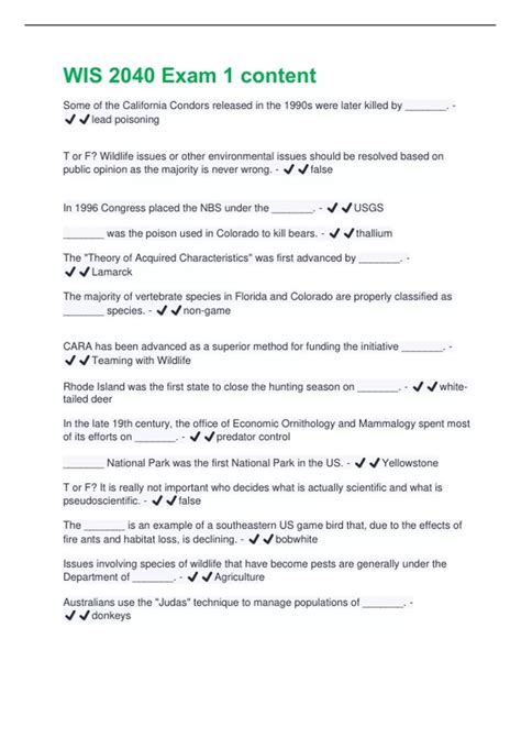 Wis 2040 Exam 1 Content Questions And Answers New 20252026 Solved