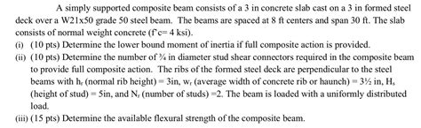 Solved A Simply Supported Composite Beam Consists Of A 3 In
