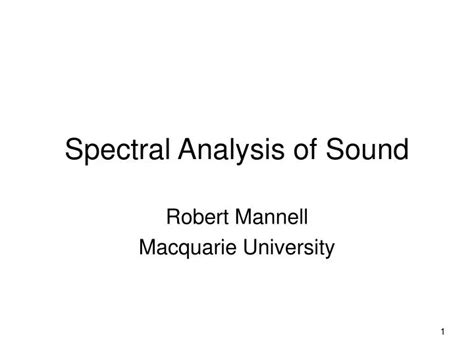 PPT Spectral Analysis Of Sound PowerPoint Presentation Free Download ID 3714752