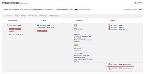 Xray 5658 In The Traceability Report Test Steps Defect Are Not Appearing As Related With The
