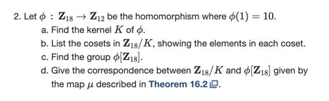 Solved 162 Theorem First Isomorphism Theorem Let ϕg→g′