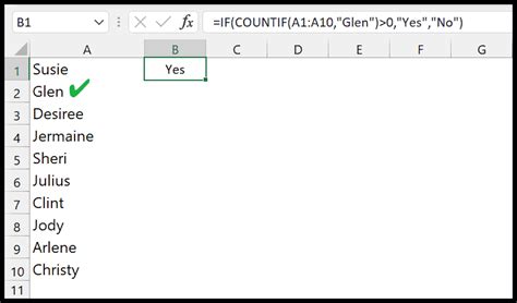 Check IF A Value Exists In A Range Excel Formula