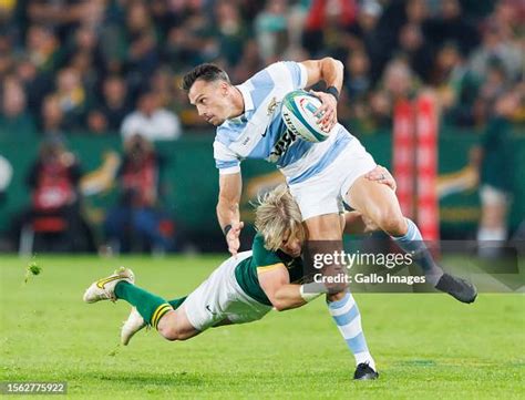 Juan Imhoff Of Argentina And Francois De Klerk Of The Springboks