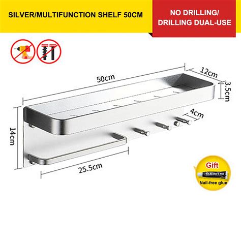 Wall Mount Shower Caddy Holder Bathroom Rack Towel Vicedeal