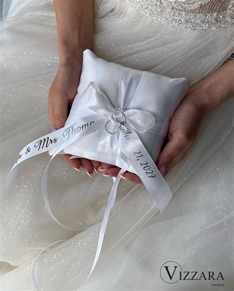 Ring Bearer Pillow White Wedding Personalized Ring Pillow Wedding
