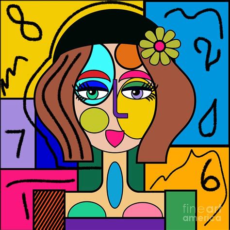 Modern Art Girl With Hat And Flower Digital Art By Janine Antulov