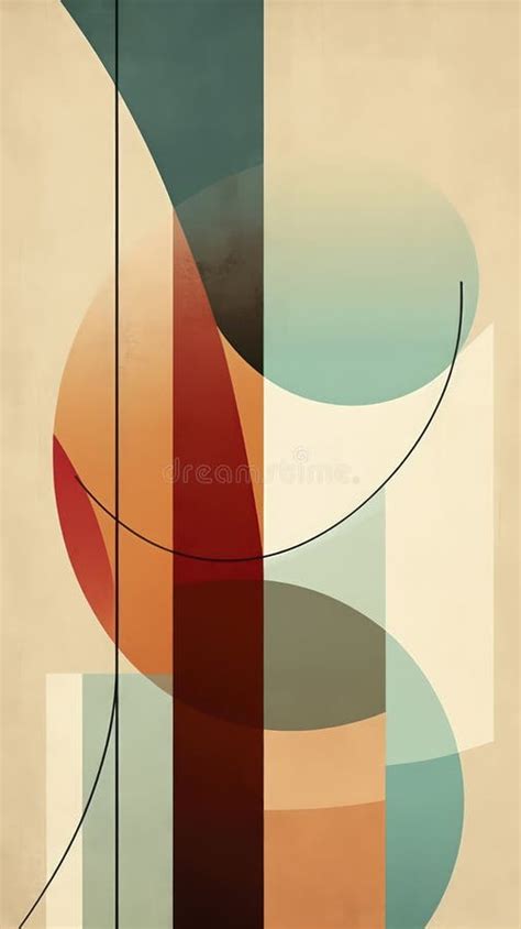 Contemporary Abstract Design With Irregular Shapes And Bold Subtle Colors Ai Generated Stock