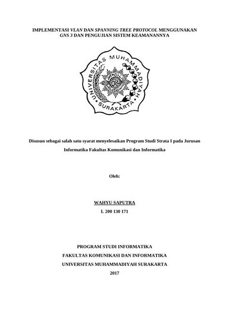 Pdf Implementasi Vlan Dan Spanning Tree Protocol …eprints Ums Ac Id 56316 1 Naskah Publikasi