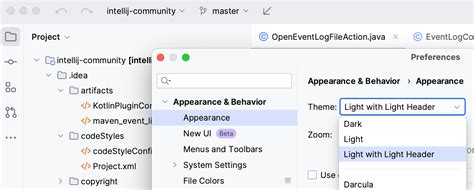Intellij Idea 20232 Eap 3 Light Theme With Light Header In The New Ui Single Click Navigation