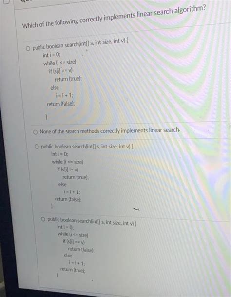 Solved Which Of The Following Correctly Implements Linear