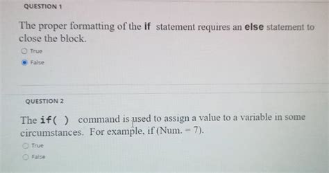 Solved The Proper Formatting Of The If Statement Requires An Chegg Com