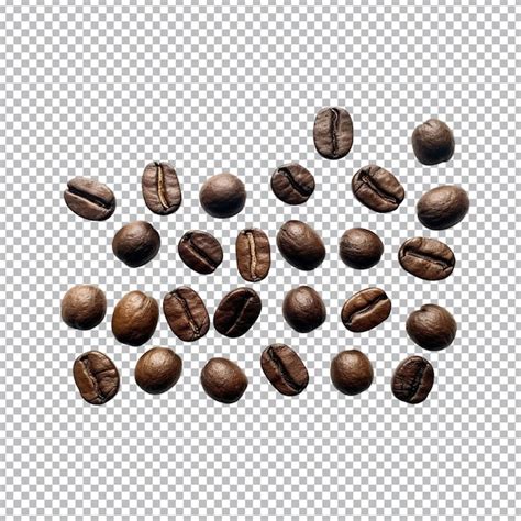 투명한 배경 클리핑 경로에 격리된 볶은 커피 콩 프리미엄 Psd 파일