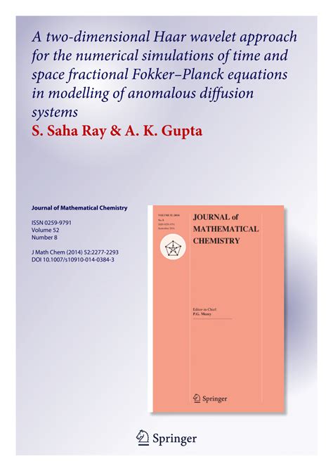 Pdf A Two Dimensional Haar Wavelet Approach For The Numerical Simulations Of Time And Space