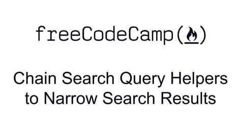 Chain Search Query Helpers To Narrow Search Results Mongodb And