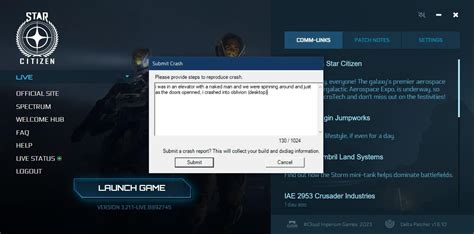 Naked Man Exception In Elevator Exe R Starcitizen