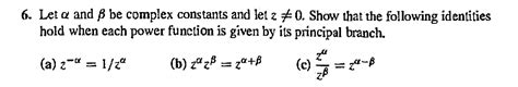 solved 6 leta and ß be complex constants and let 20 show