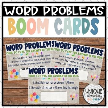 Multi Step Word Problems Unit Conversions Division Etc BOOM Cards