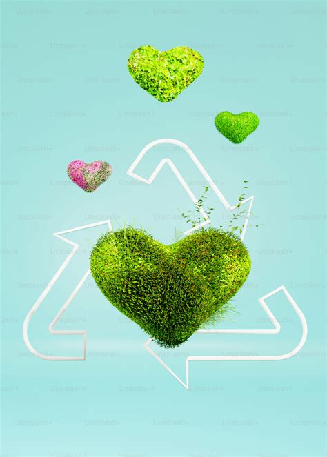 공중에 떠 있는 하트 모양의 잔디 식물 사진 Unsplash의 지속가능성 이미지