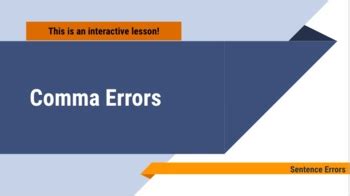 Comma Errors Interactive Slideshow Lesson By Teachable Tech TpT