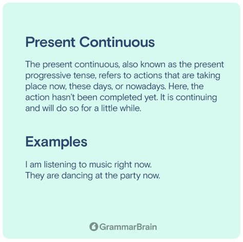 Understanding Present Continuous Tense Rules Examples Grammarbrain