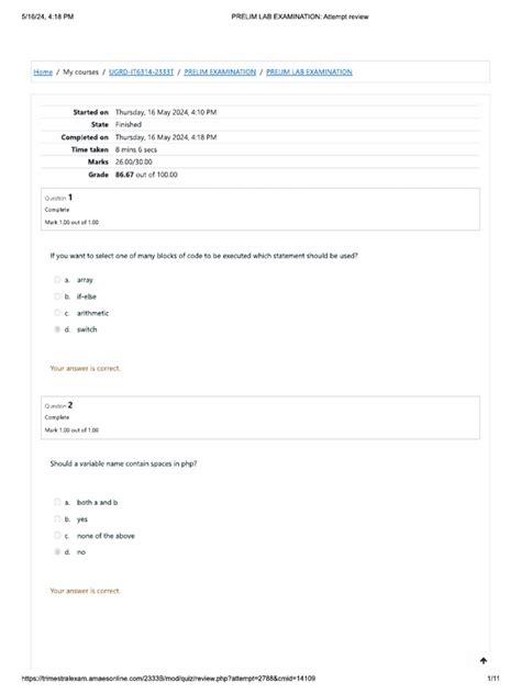 Web Application Development 1 Prelim Lab Exam Pdf